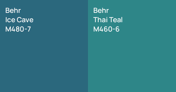 Behr Ice Cave vs. Behr Thai Teal comparison