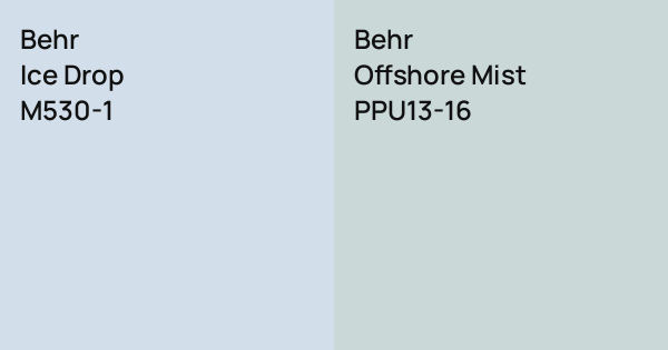 Behr Ice Drop vs. Behr Offshore Mist comparison