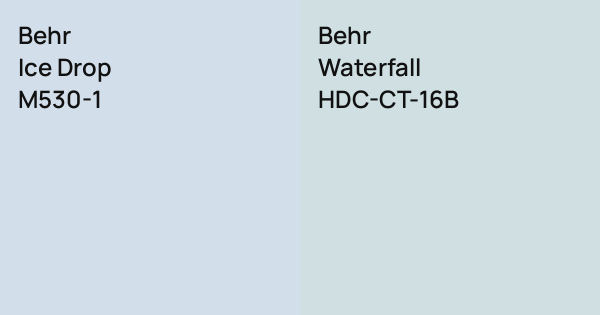 Behr Ice Drop vs. Behr Waterfall comparison