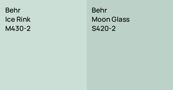 Behr Ice Rink vs. Behr Moon Glass comparison