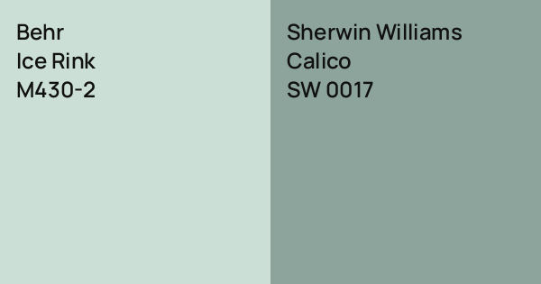 Behr Ice Rink vs. Sherwin Williams Calico comparison