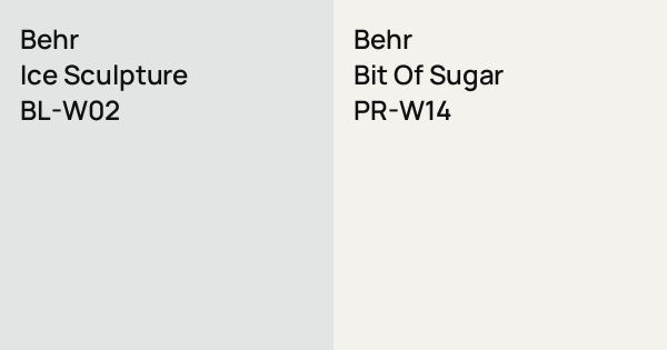 Behr Ice Sculpture vs. Behr Bit Of Sugar comparison