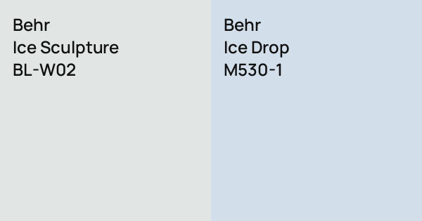 Behr Ice Sculpture vs. Behr Ice Drop comparison