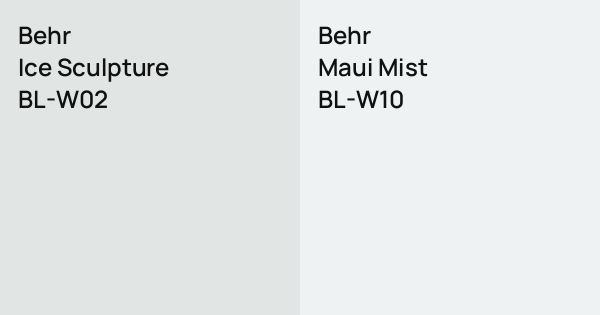 Behr Ice Sculpture vs. Behr Maui Mist comparison