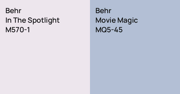 Behr In The Spotlight vs. Behr Movie Magic comparison