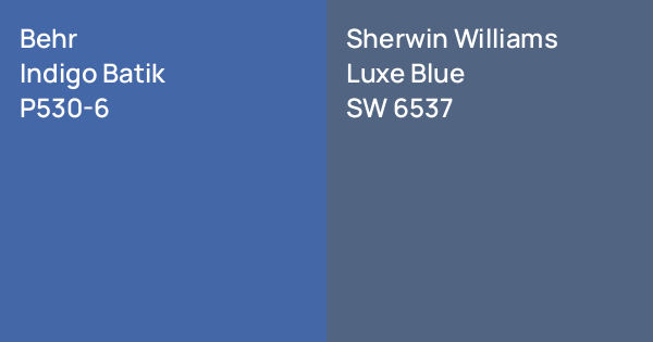 Behr Indigo Batik vs. Sherwin Williams Luxe Blue comparison