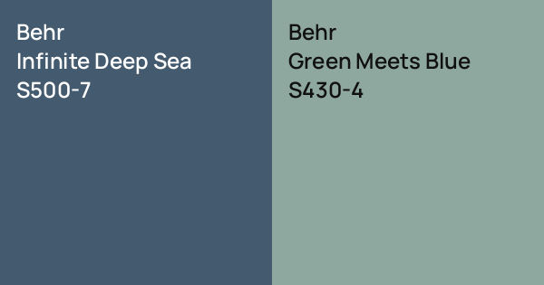 Behr Infinite Deep Sea vs. Behr Green Meets Blue comparison
