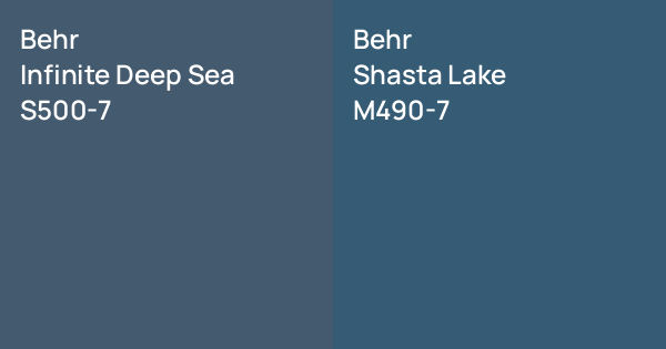 Behr Infinite Deep Sea vs. Behr Shasta Lake comparison