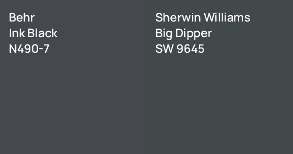 Behr Ink Black vs. Sherwin Williams Big Dipper comparison