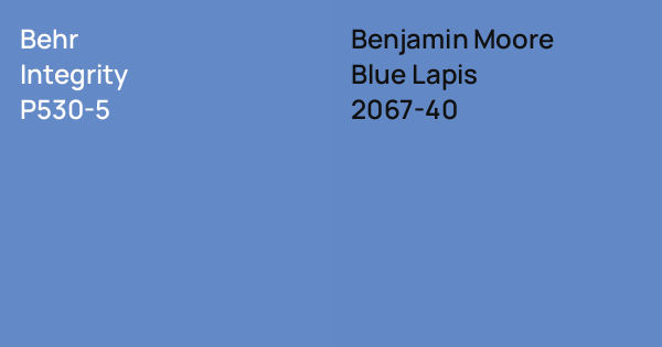 Behr Integrity vs. Benjamin Moore Blue Lapis comparison