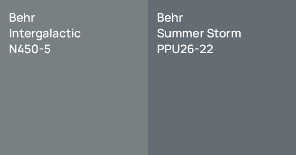 Behr Intergalactic vs. Behr Summer Storm comparison