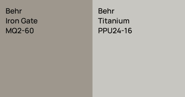 Behr Iron Gate vs. Behr Titanium comparison