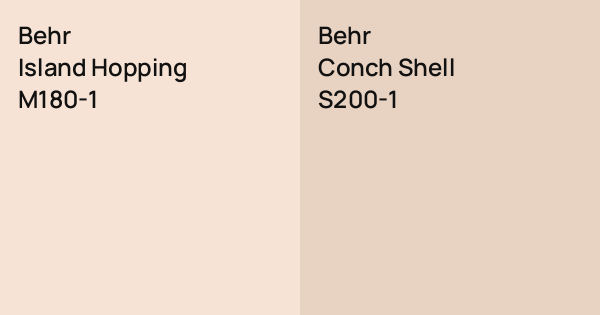 Behr Island Hopping vs. Behr Conch Shell comparison