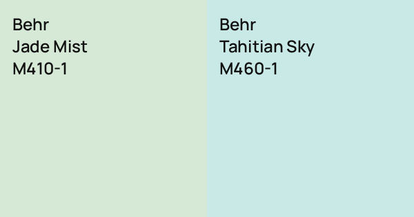 Behr Jade Mist vs. Behr Tahitian Sky comparison