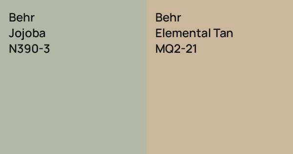 Behr Jojoba vs. Behr Elemental Tan comparison