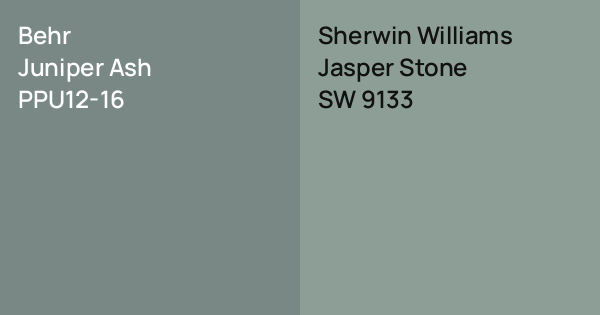 Behr Juniper Ash vs. Sherwin Williams Jasper Stone comparison
