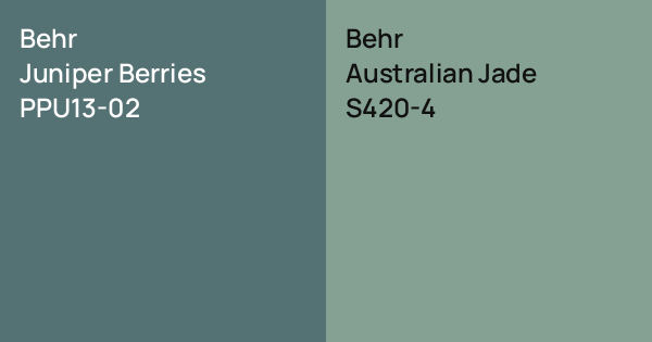 Behr Juniper Berries vs. Behr Australian Jade comparison