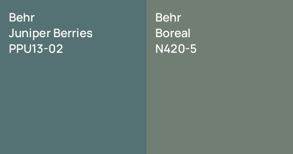 Behr Juniper Berries vs. Behr Boreal comparison