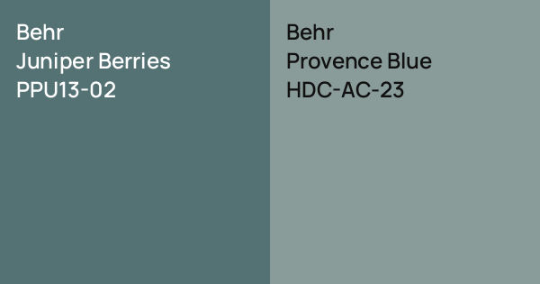 Behr Juniper Berries vs. Behr Provence Blue comparison