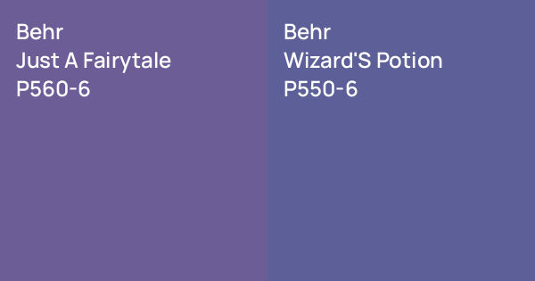 Behr Just A Fairytale vs. Behr Wizard'S Potion comparison