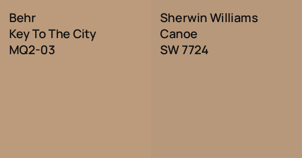 Behr Key To The City vs. Sherwin Williams Canoe comparison