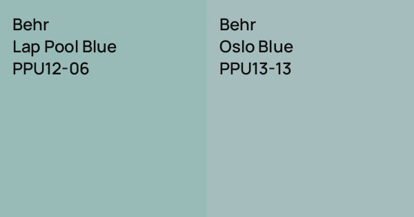Behr Lap Pool Blue vs. Behr Oslo Blue comparison