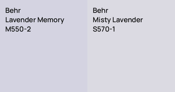 Behr Lavender Memory vs. Behr Misty Lavender comparison