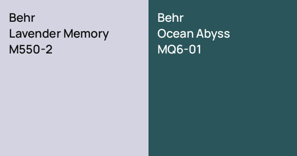 Behr Lavender Memory vs. Behr Ocean Abyss comparison