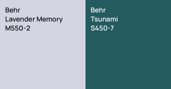 Behr Lavender Memory vs. Behr Tsunami comparison