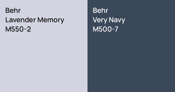 Behr Lavender Memory vs. Behr Very Navy comparison