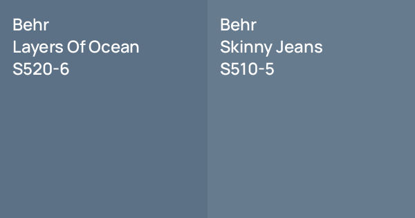 Behr Layers Of Ocean vs. Behr Skinny Jeans comparison