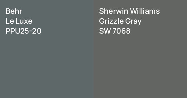 Behr Le Luxe vs. Sherwin Williams Grizzle Gray comparison