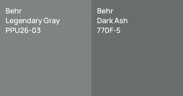 Behr Legendary Gray vs. Behr Dark Ash comparison