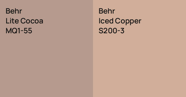 Behr Lite Cocoa vs. Behr Iced Copper comparison