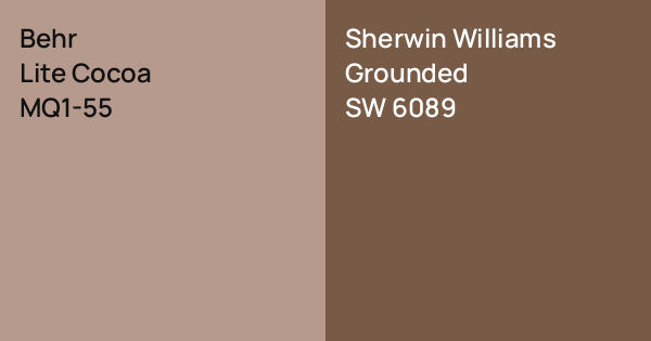 Behr Lite Cocoa vs. Sherwin Williams Grounded comparison