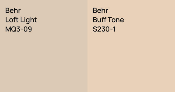 Behr Loft Light vs. Behr Buff Tone comparison