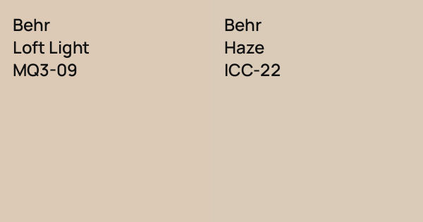 Behr Loft Light vs. Behr Haze comparison