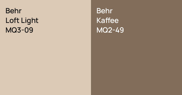 Behr Loft Light vs. Behr Kaffee comparison