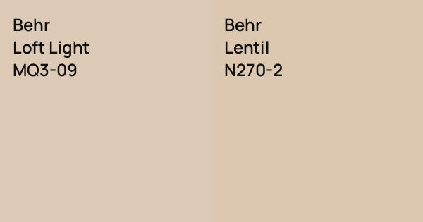 Behr Loft Light vs. Behr Lentil comparison