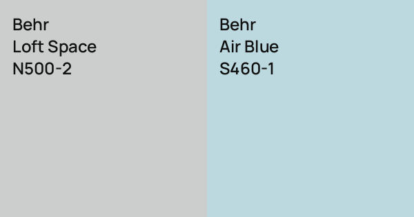Behr Loft Space vs. Behr Air Blue comparison