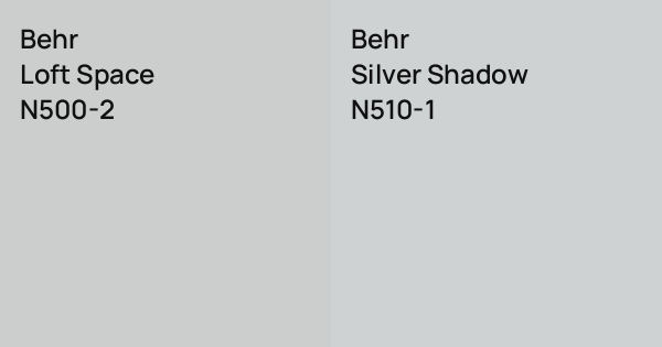 Behr Loft Space vs. Behr Silver Shadow comparison