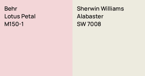 Behr Lotus Petal vs. Sherwin Williams Alabaster comparison