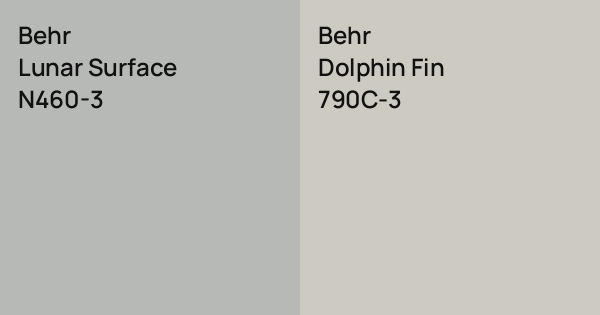 Behr Lunar Surface vs. Behr Dolphin Fin comparison