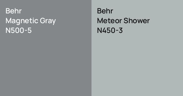 Behr Magnetic Gray vs. Behr Meteor Shower comparison