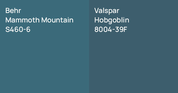 Behr Mammoth Mountain vs. Valspar Hobgoblin comparison