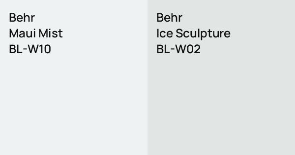 Behr Maui Mist vs. Behr Ice Sculpture comparison