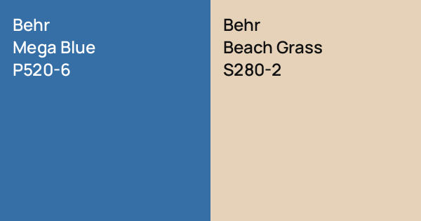 Behr Mega Blue vs. Behr Beach Grass comparison