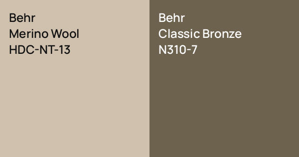 Behr Merino Wool vs. Behr Classic Bronze comparison