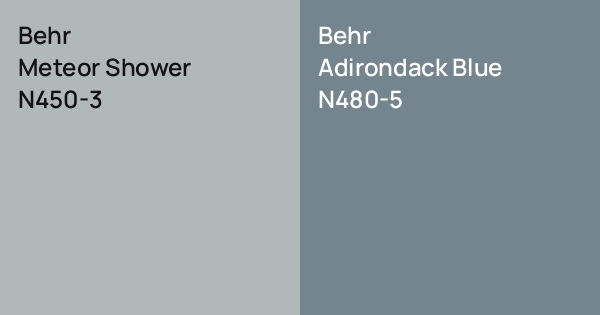Behr Meteor Shower vs. Behr Adirondack Blue comparison
