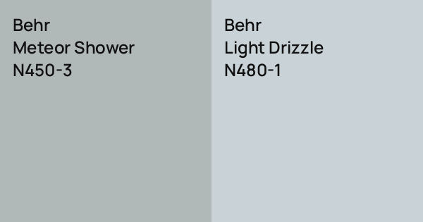 Behr Meteor Shower vs. Behr Light Drizzle comparison